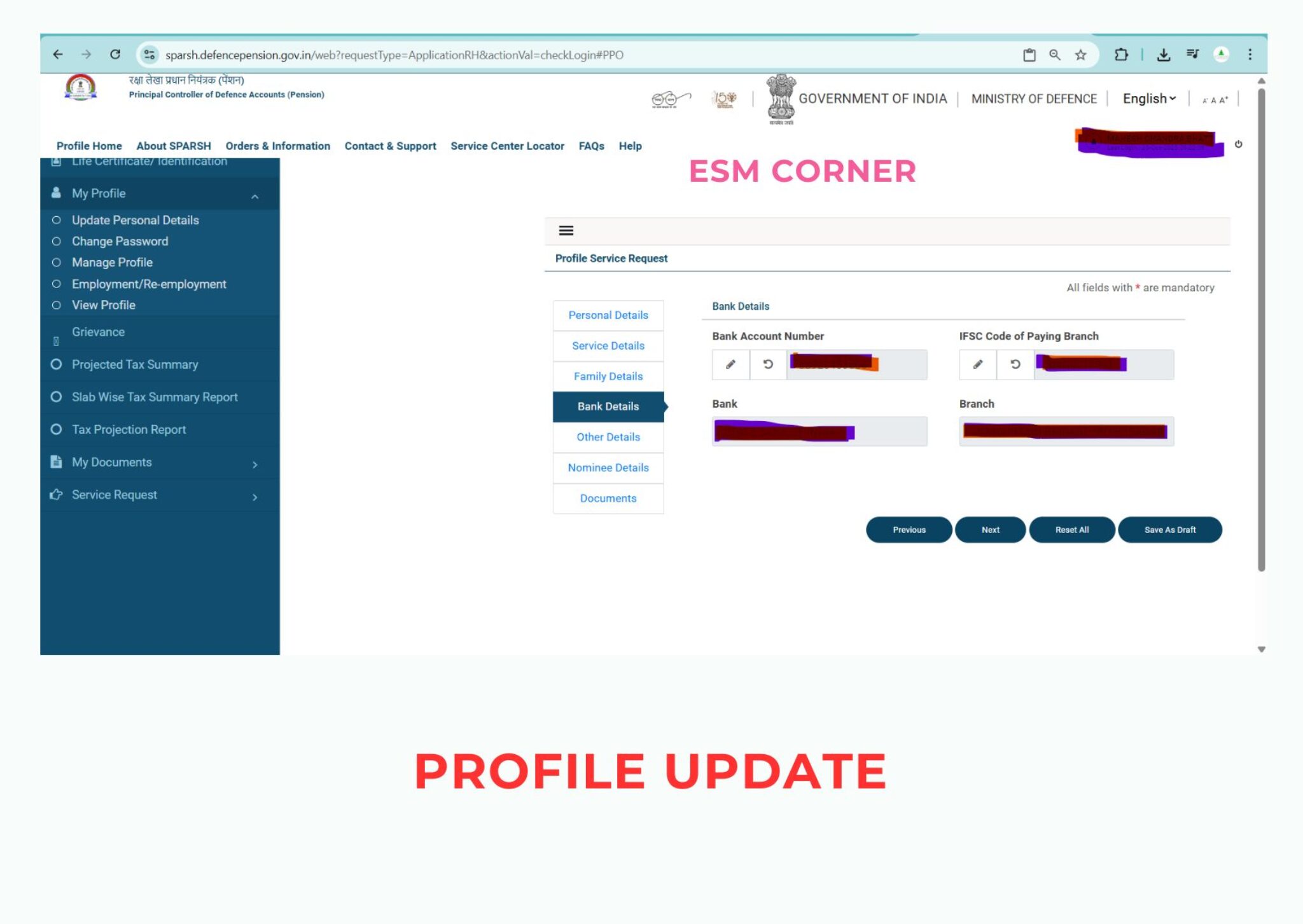 SPARSH Defence Pension Portal: 9 steps Complete User Guide