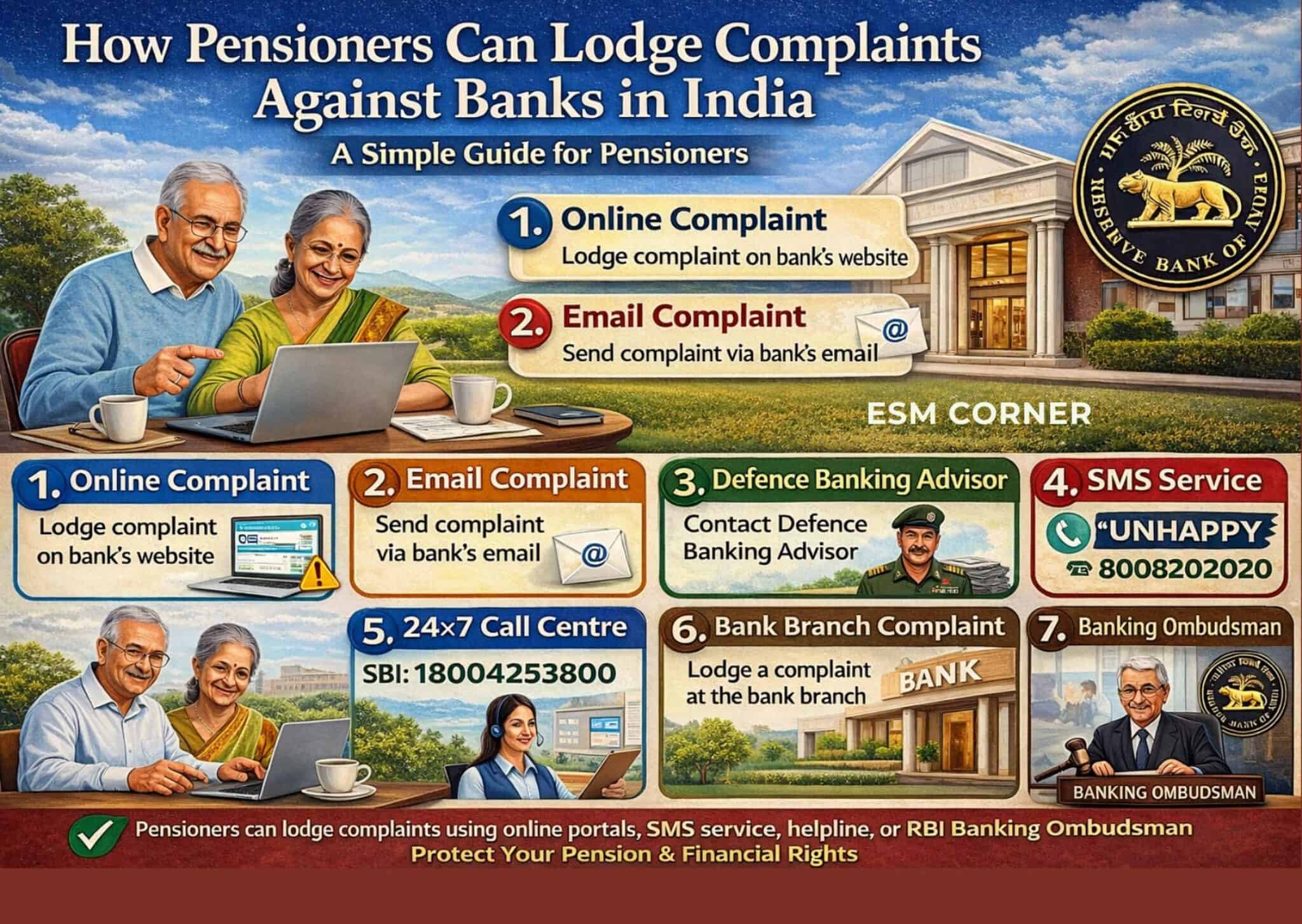 Bank Complaints Guide for Pensioners in India (Step-by-Step)